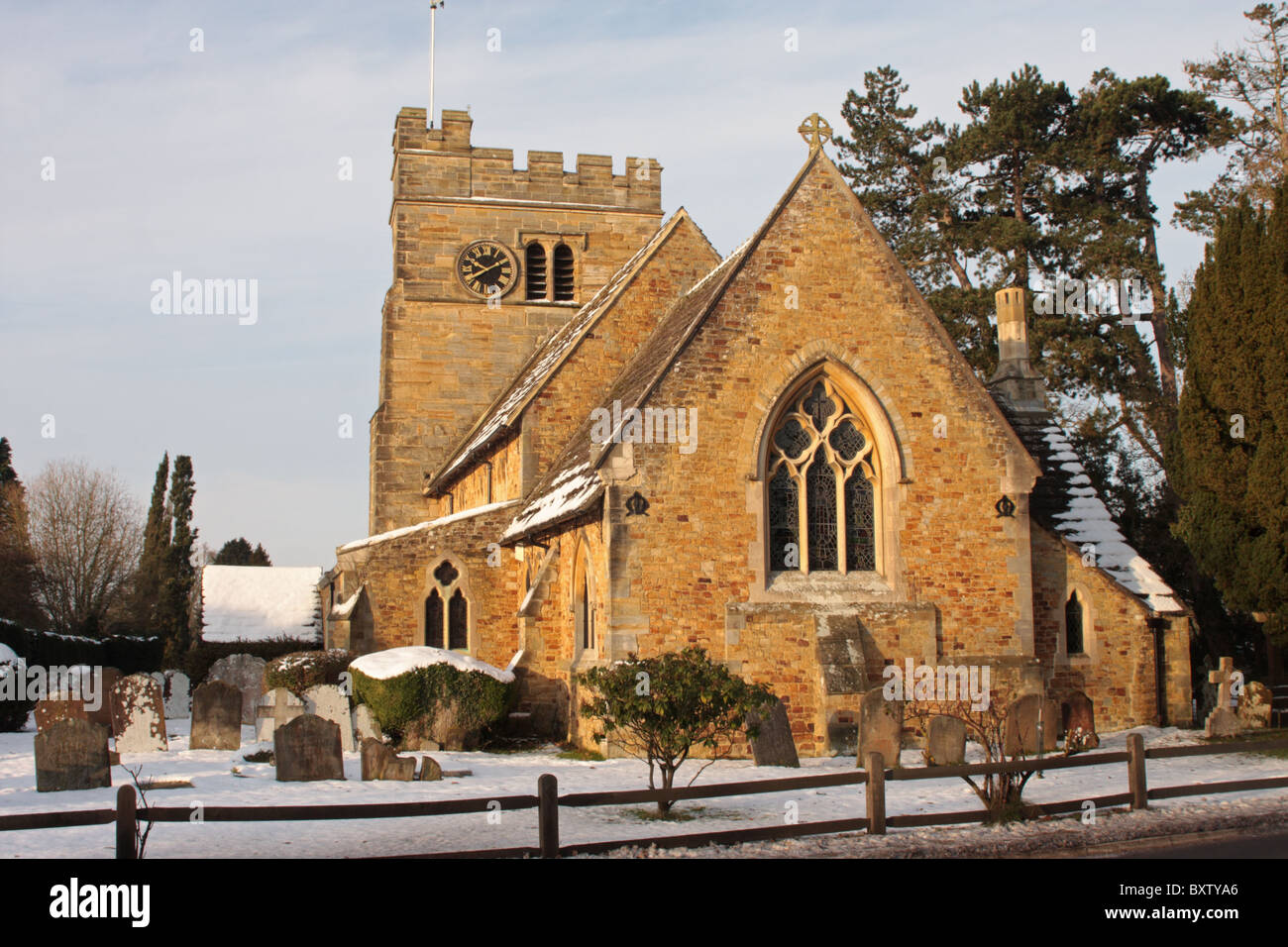 St Mary Magdalene's Church Rusper West Sussex UK in winter Stock Photo ...