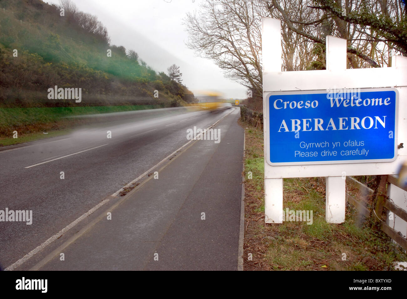 the A487 leading into aberaeron Stock Photo - Alamy