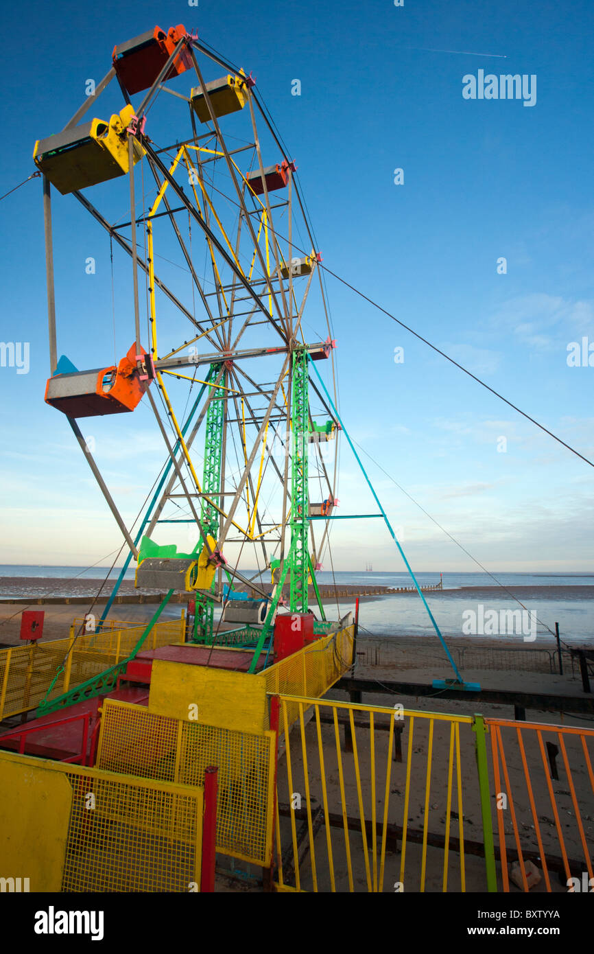 Cleethorpes sea front, pier, amusements, kids rides, ferris wheel slide ...