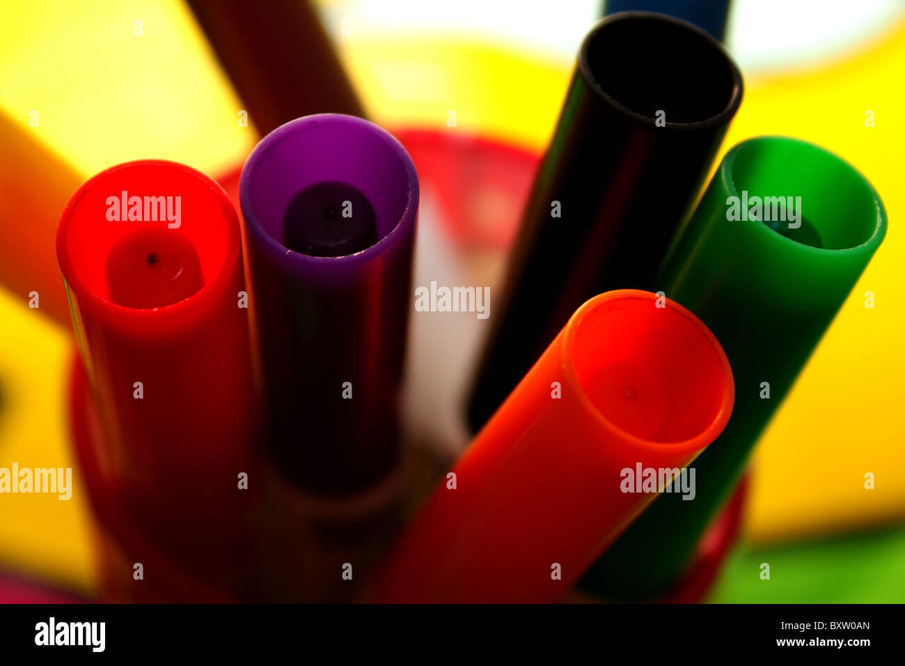 Colouring pens pot hi-res stock photography and images - Alamy