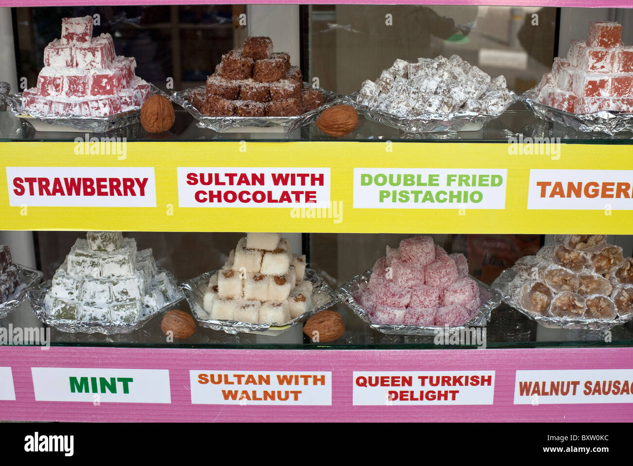 traditional Turkish delight sweet shop in Kyrenia Northern Cyprus Stock ...