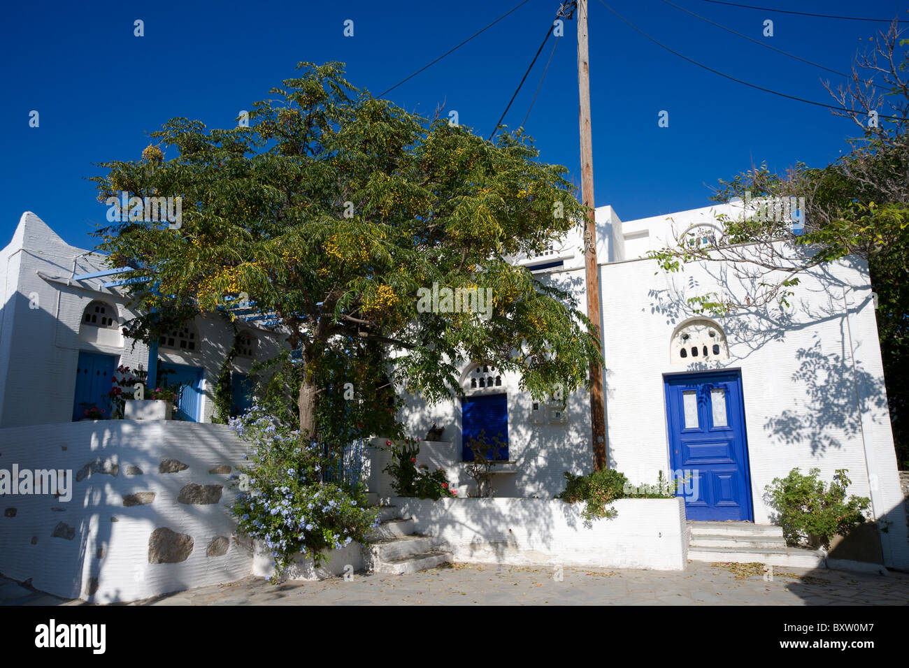 Typical cycladic house in the village of Volax, , on the Greek island ...