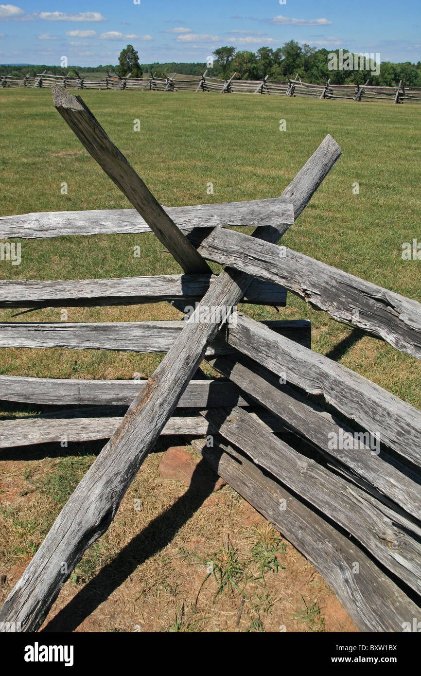 Example of the joint in a Civil War era fence on the Manassas National ...