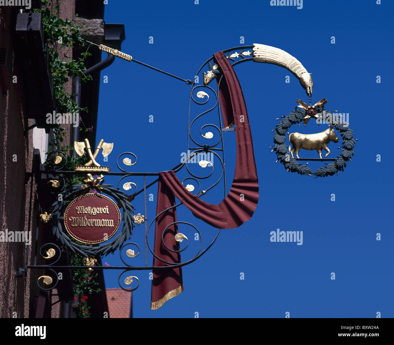 Butchers Shop Sign, Rothenburg, Bavaria, Germany Stock Photo - Alamy