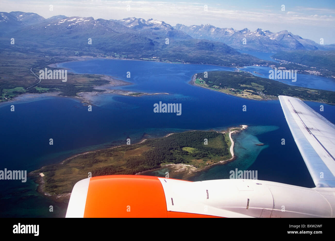 Norway from an airplane window hi-res stock photography and images - Alamy