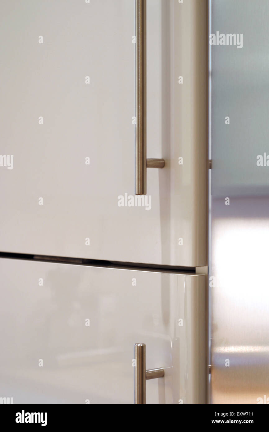 Modern Aluminum fridge door Stock Photo - Alamy