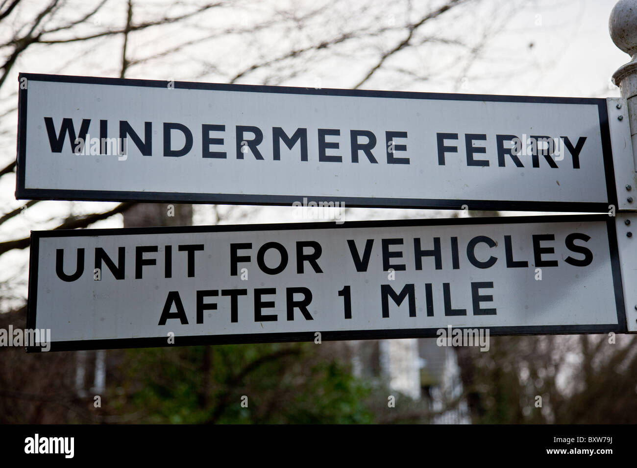 Windermere road sign hi-res stock photography and images - Alamy