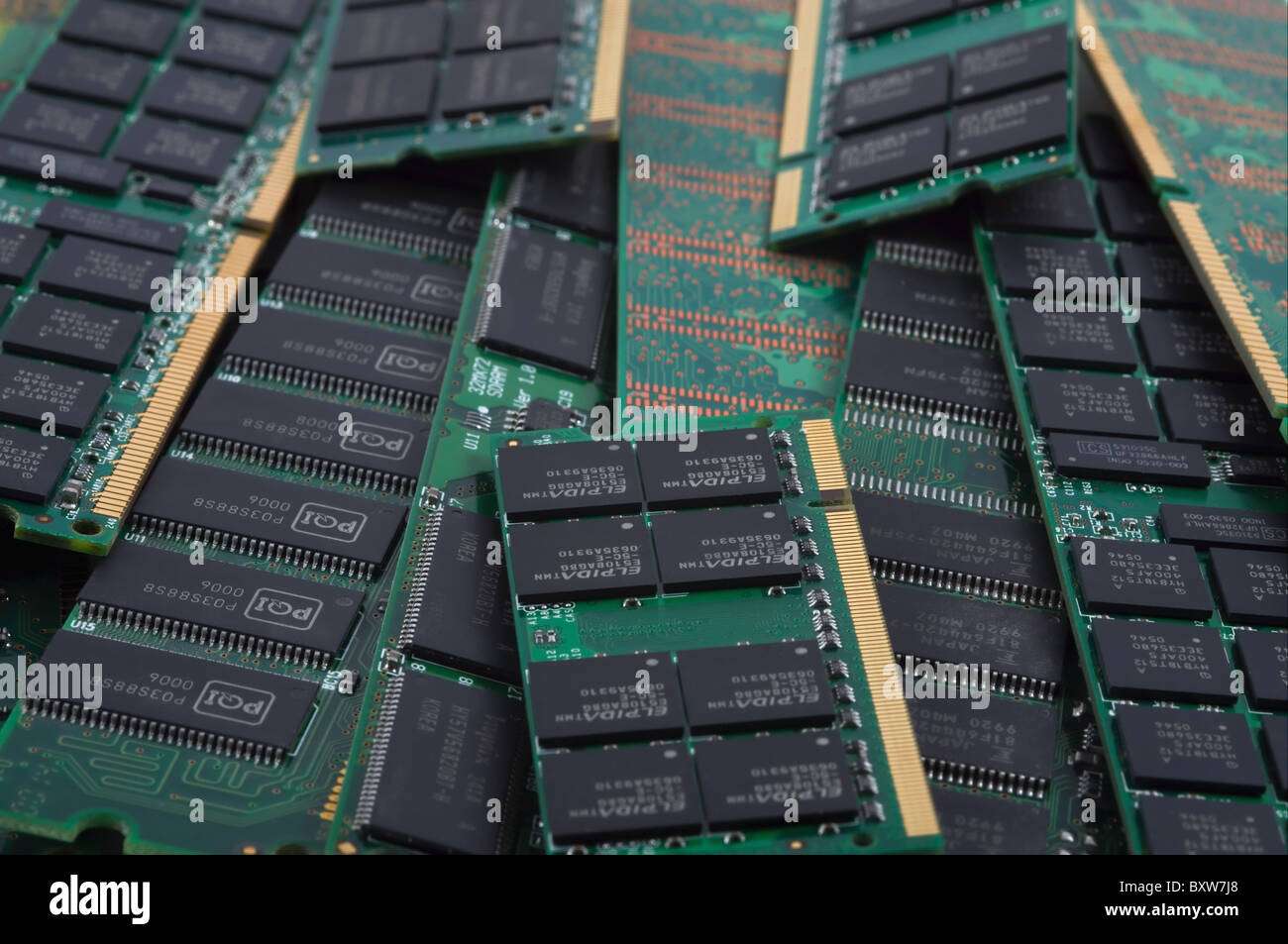Pile of Computer Memory (landscape version Stock Photo - Alamy