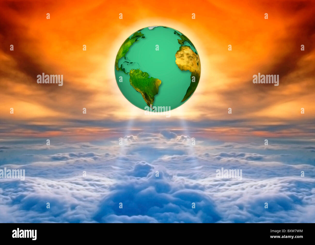 sunset or sunrise on the planet earth Stock Photo - Alamy