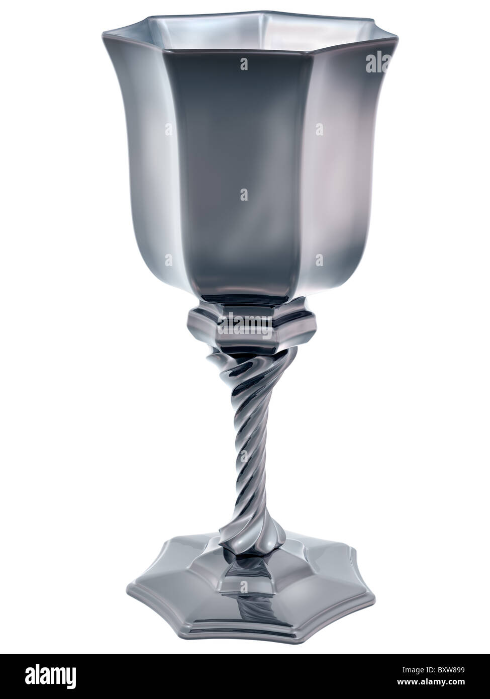 Illustration of an ornate antique pewter goblet Stock Photo - Alamy