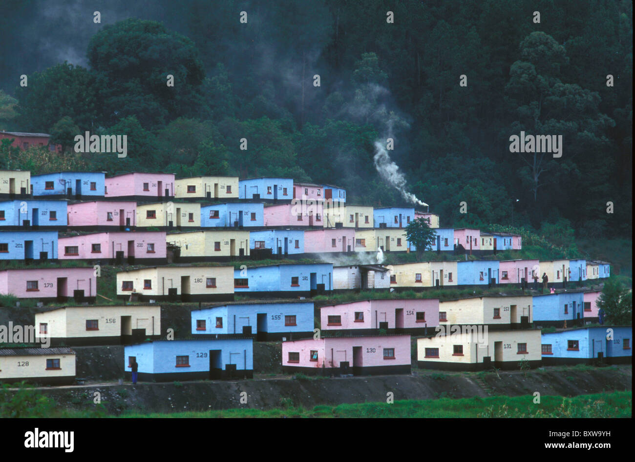 SWAZILAND. ASBESTOS FACTORY WORKERS HOSTELS IN THE HIGHLANDS Stock ...