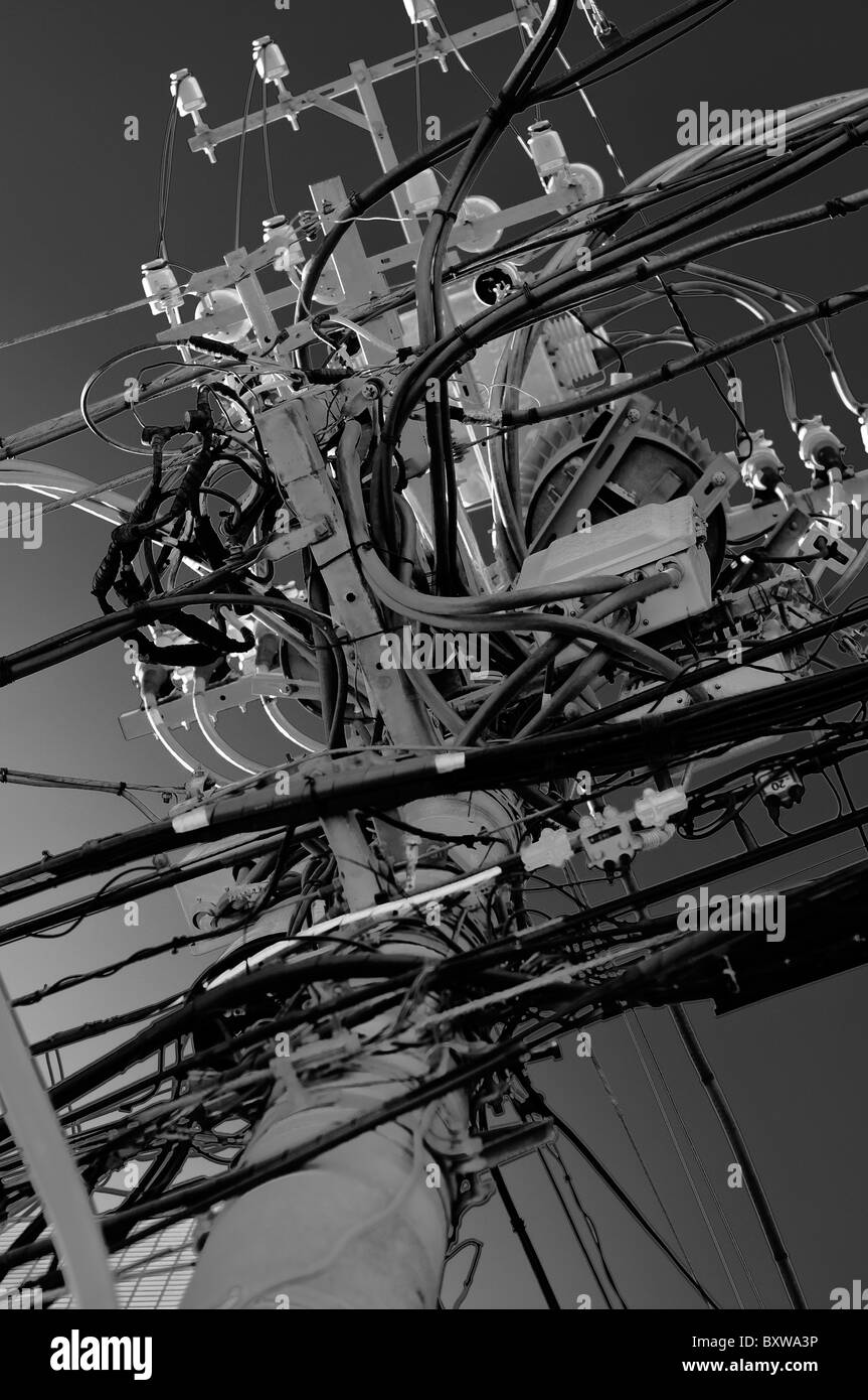 Pile with many wires Stock Photo - Alamy