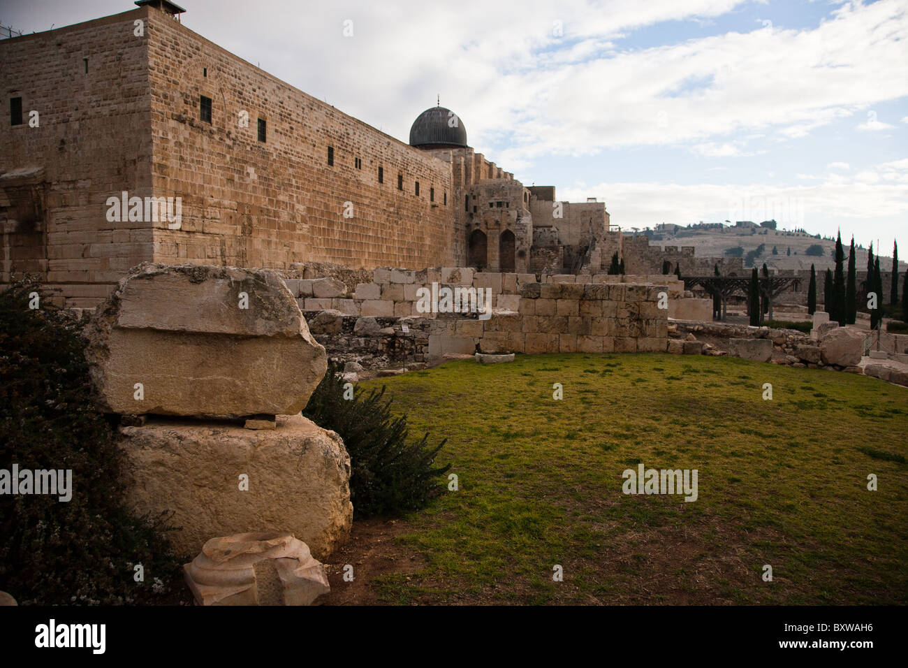 The Ophel Archaeological Park at southern tip of Western Wall in ...