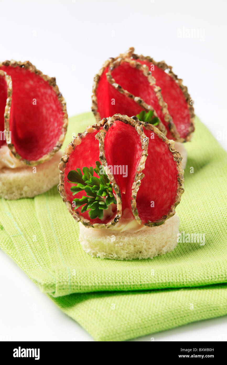 Salami canapes hi-res stock photography and images - Alamy