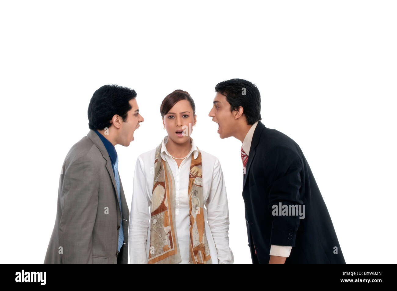 Two men arguing woman 3 hi-res stock photography and images - Alamy