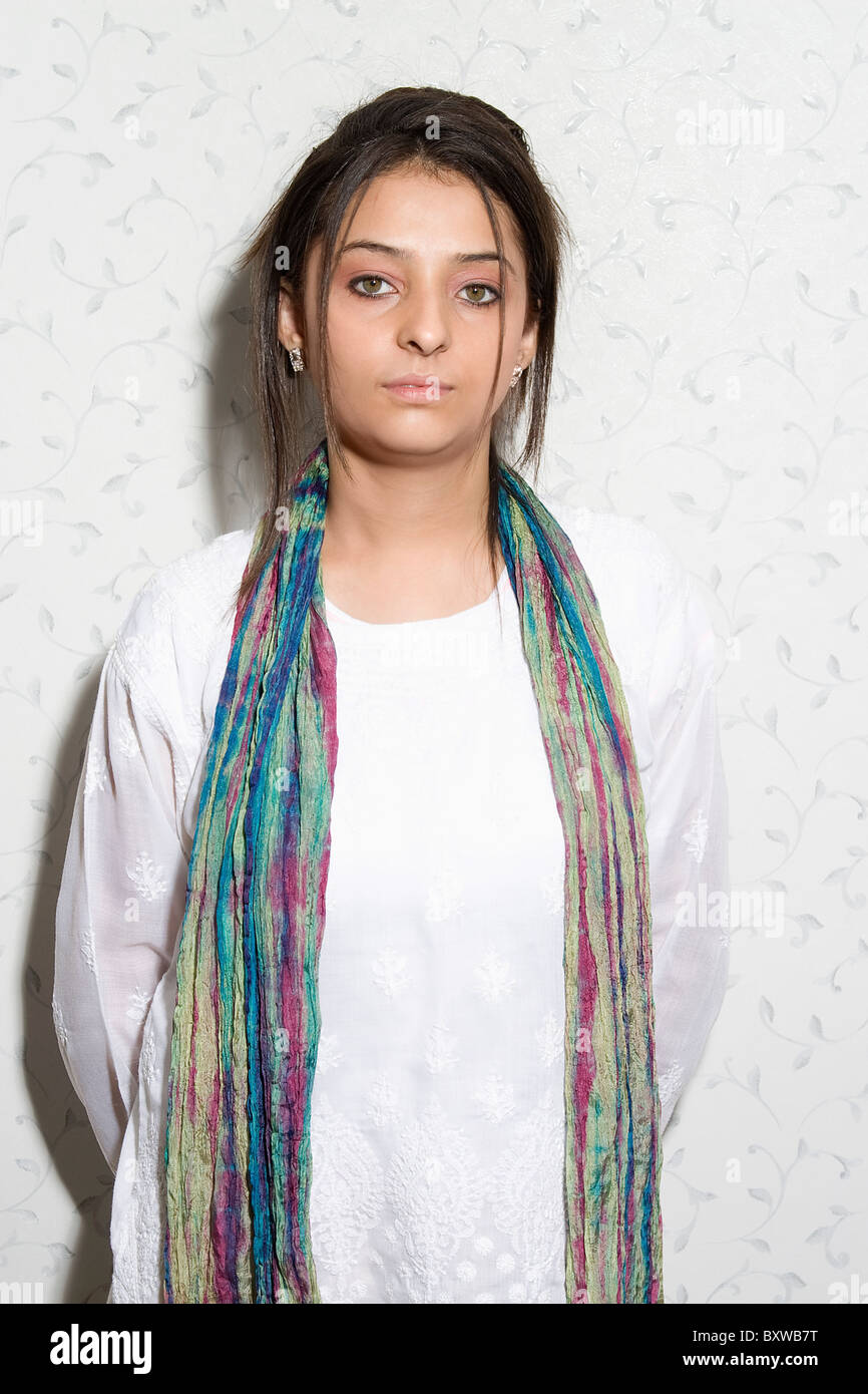 Girl and sad and facing camera hi-res stock photography and images - Alamy