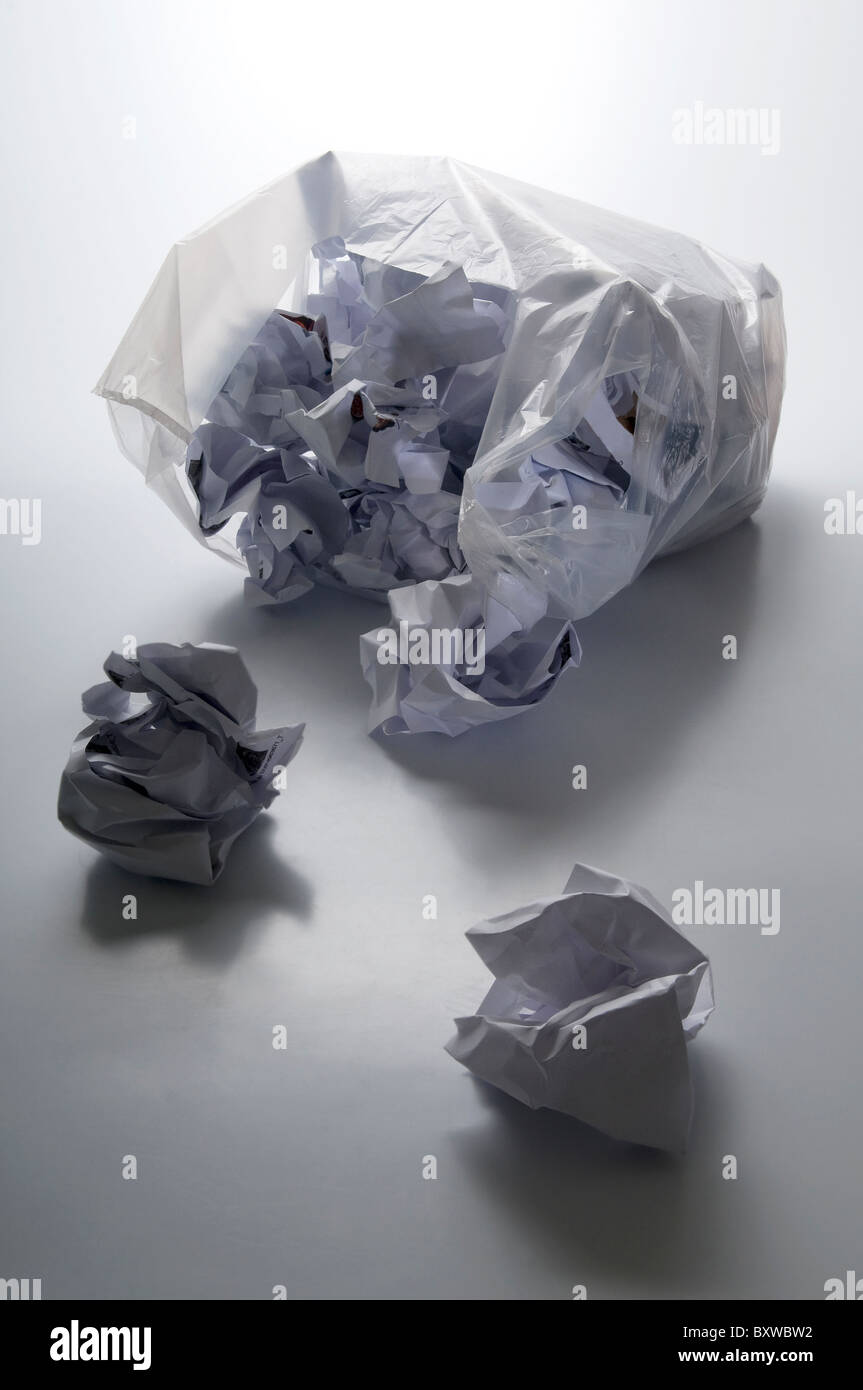 Paper in plastic bag Stock Photo - Alamy
