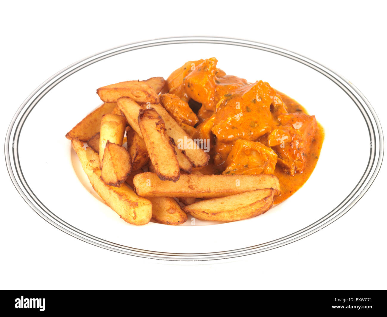 Chicken tikka massala chips curry hi-res stock photography and images ...