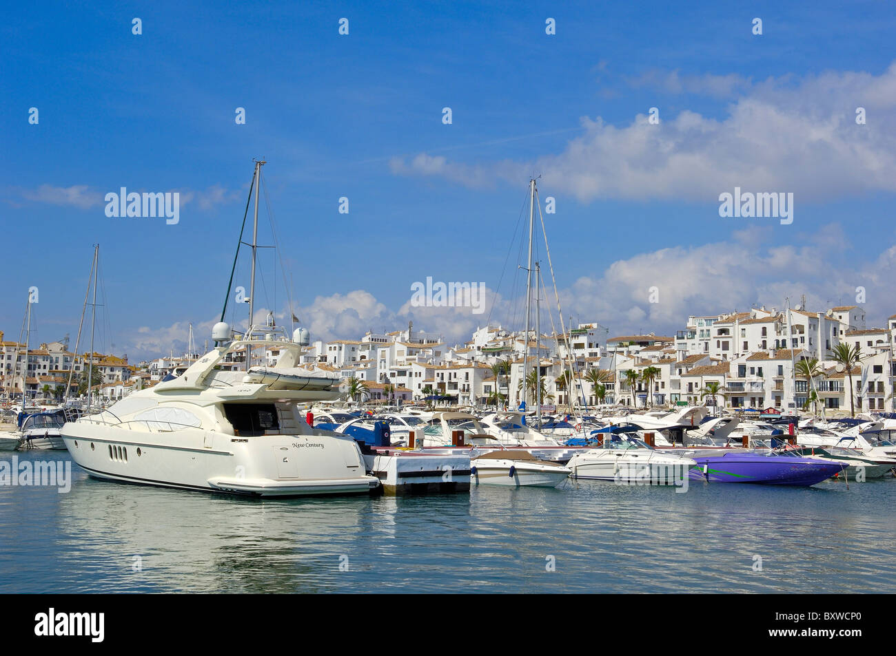 Exclusive yacht harbour of Puerto Banús, Marbella, Costa del Sol ...