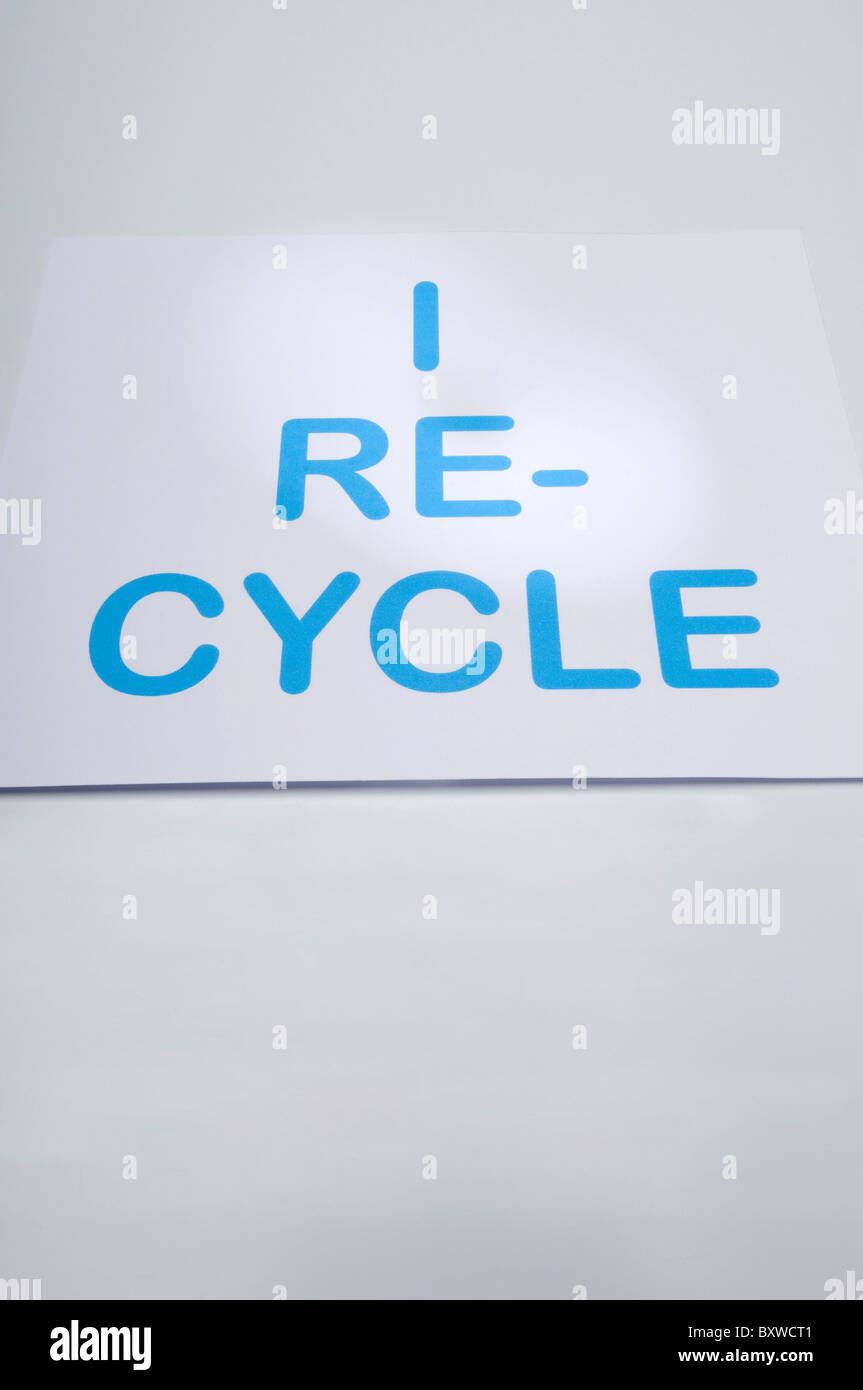 I recycle sign Stock Photo - Alamy