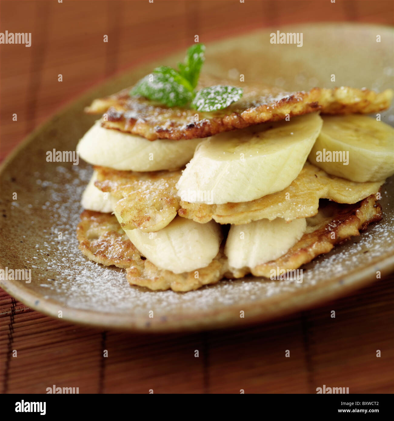 Banana Pancake Stack Stock Photo - Alamy