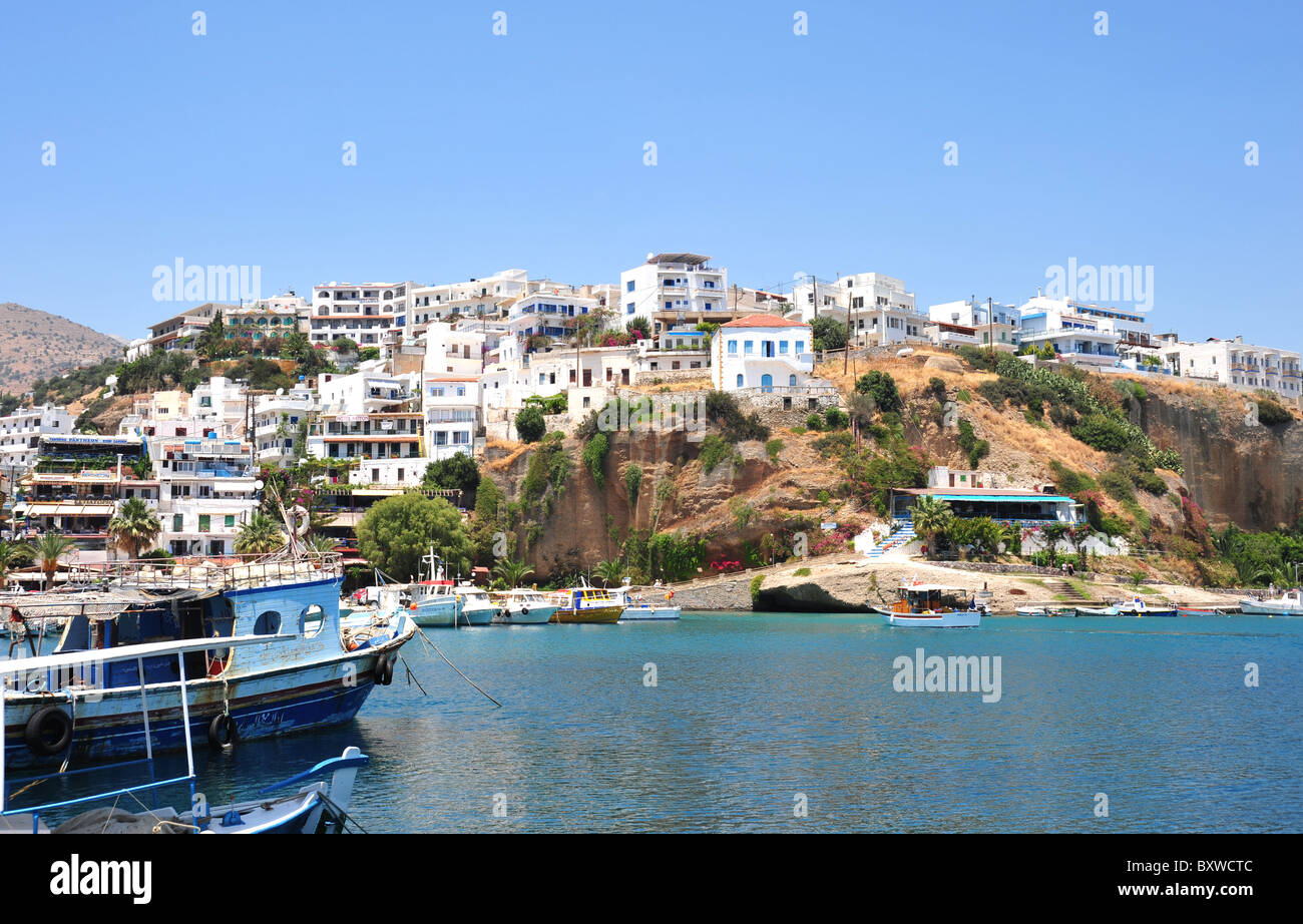 The harbour and coastline of Agia Gallini in Crete Stock Photo - Alamy