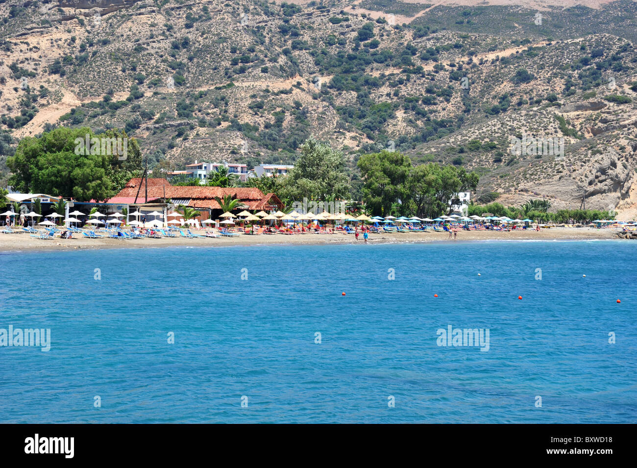 The sandy beach of Agia Gallini in Crete Stock Photo - Alamy