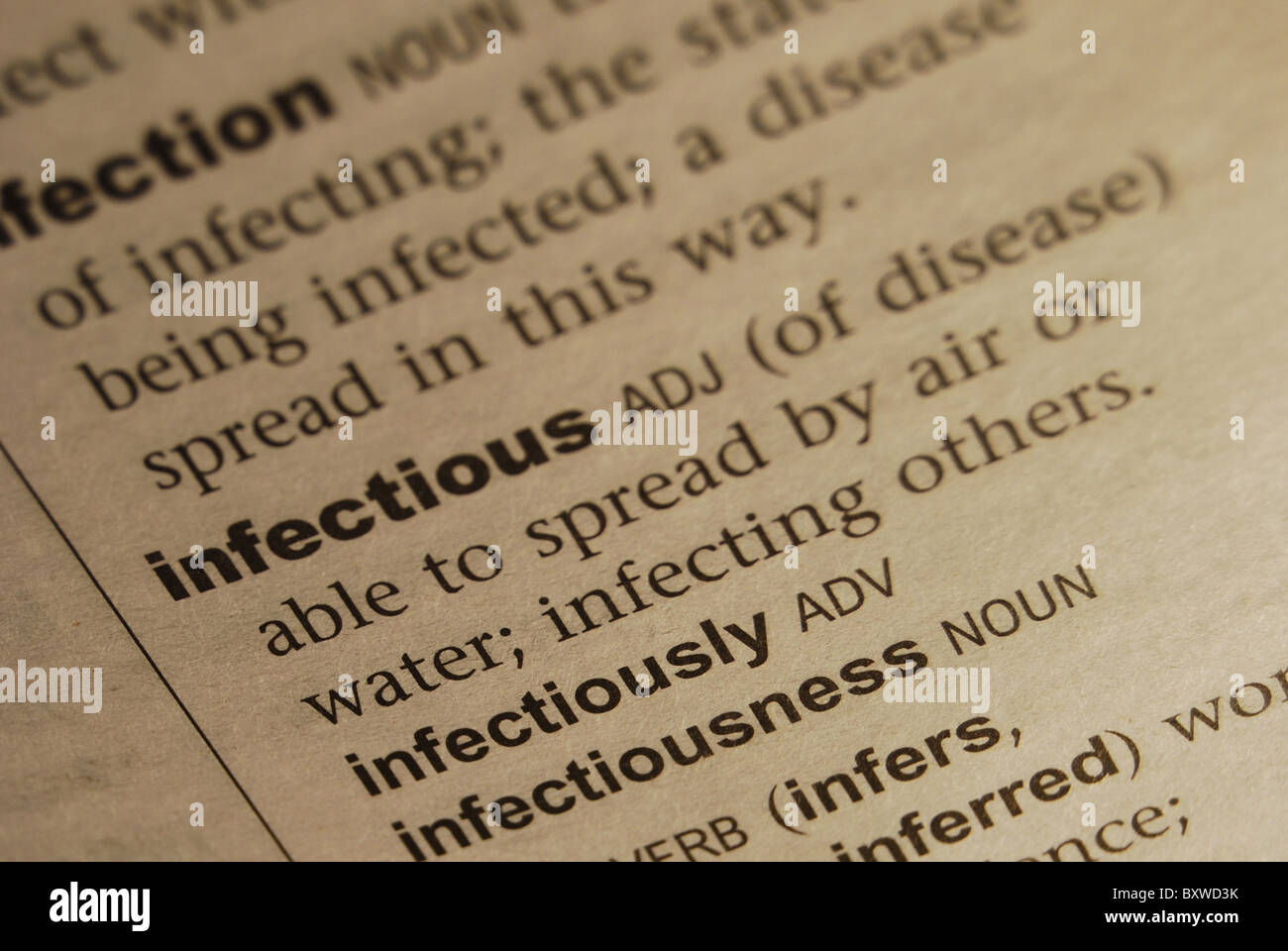 A photo illustration showing a detail of a dictionary showing the words ...