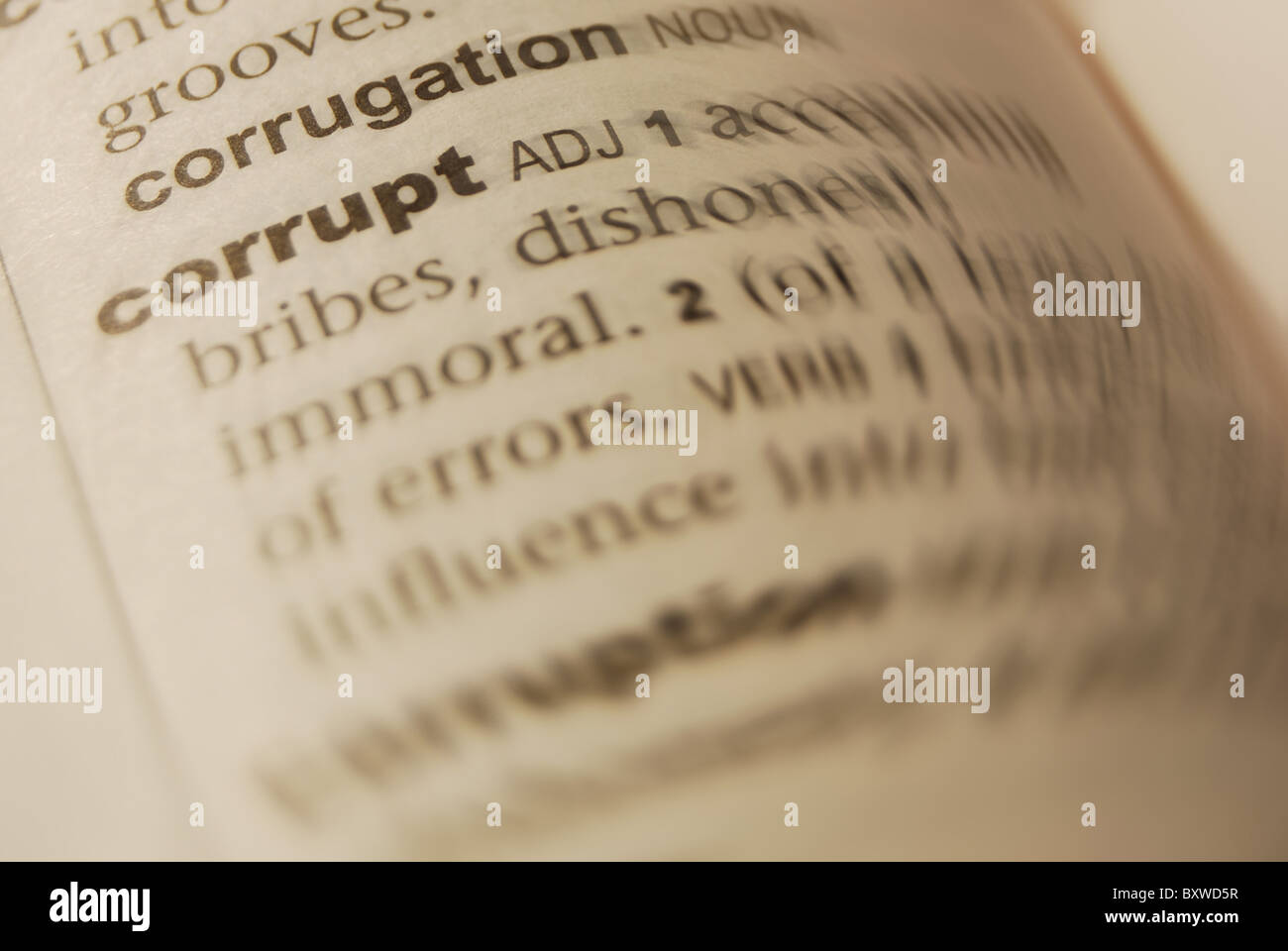 A detailed photo illustration of the Corrupt word description in an ...