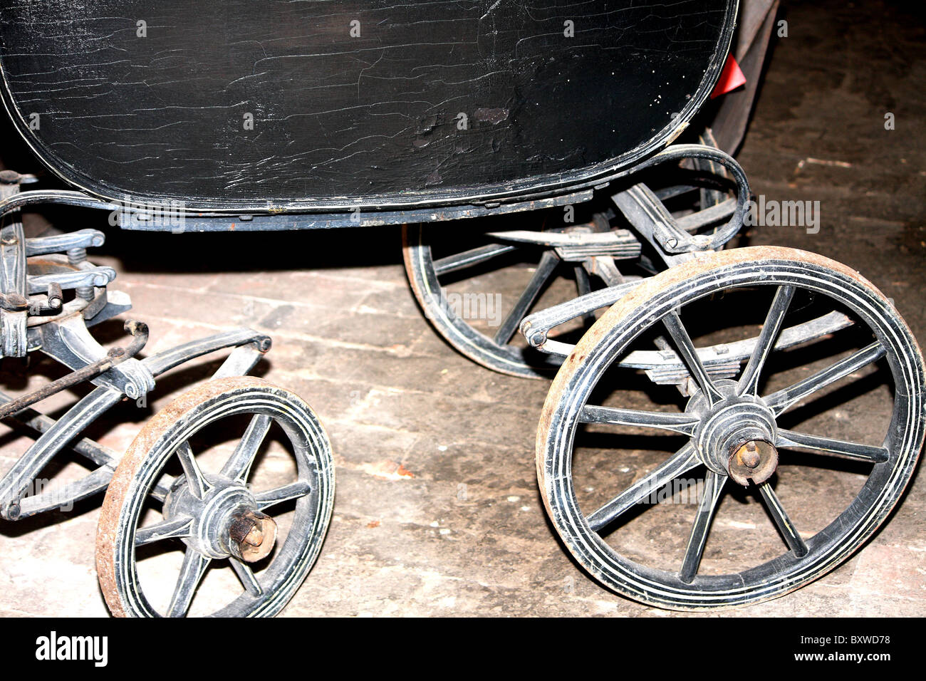An old classic black carriage Stock Photo - Alamy