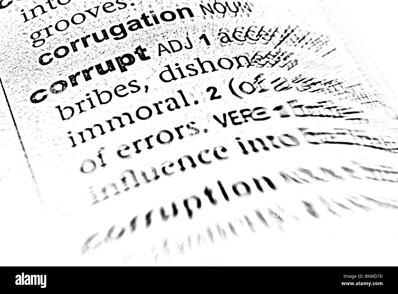 A detailed photo illustration of the Corrupt word description in an ...