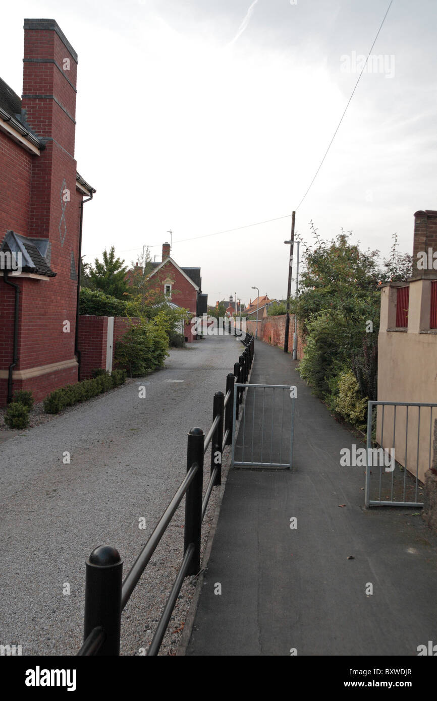 A back alley way converted from a former railway line in Ashby de la ...