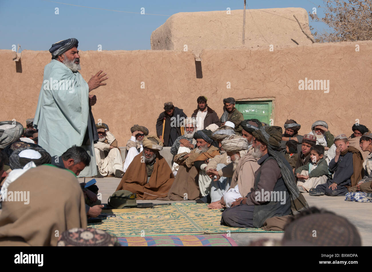 Village meeting in Helmand Afghanistan Stock Photo - Alamy