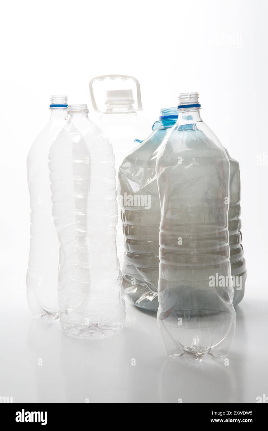 Empty plastic water bottles Stock Photo - Alamy