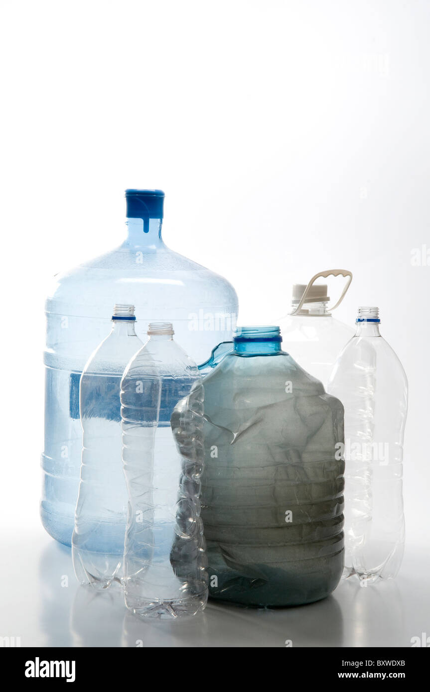 Empty plastic water bottles Stock Photo - Alamy