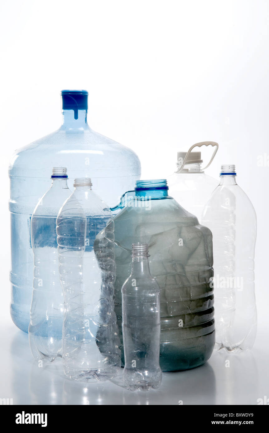 Empty plastic water bottles Stock Photo - Alamy