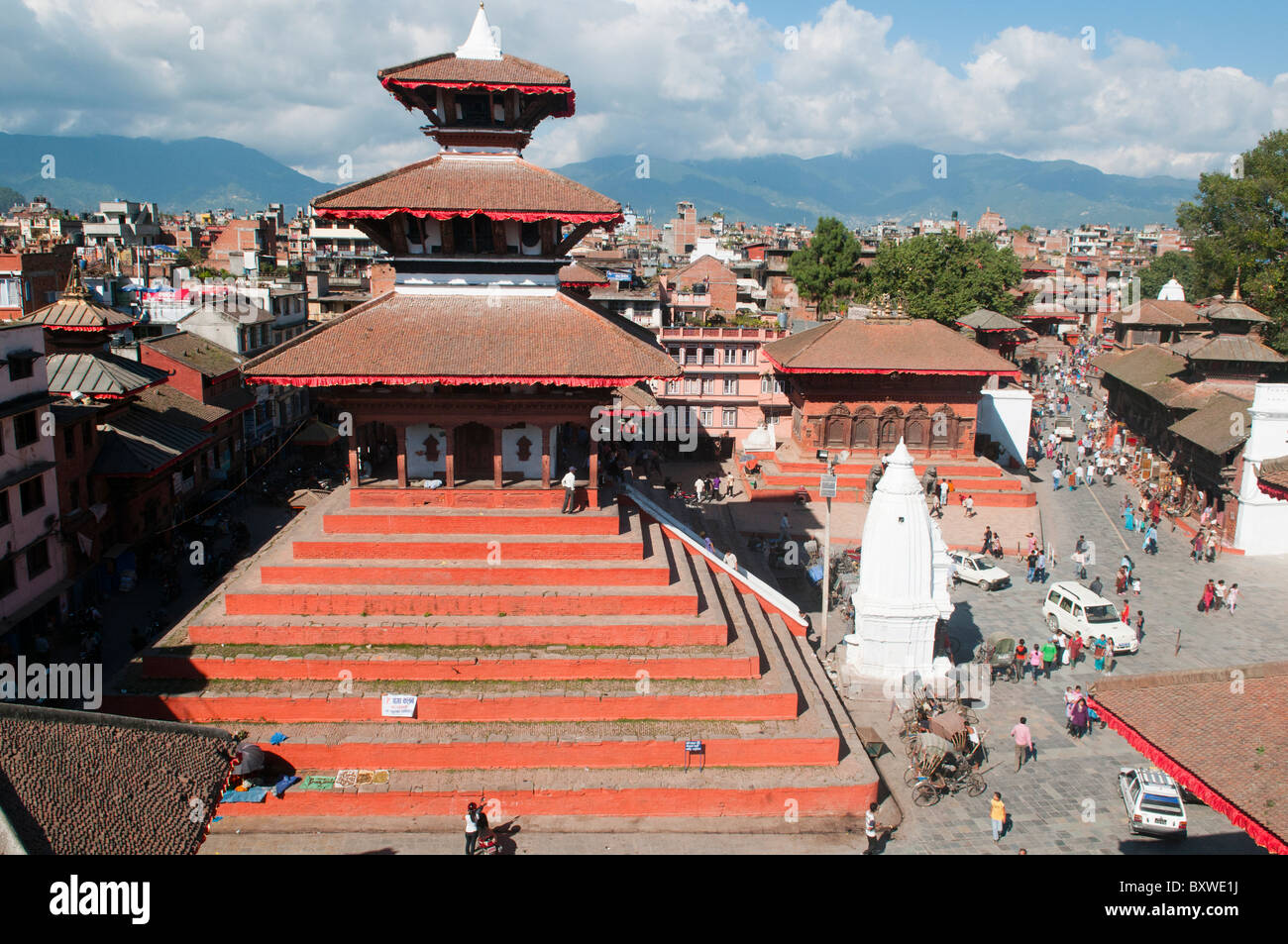 The Maju Deval temple towers over Durbar Square in Kathmandu, Nepal ...