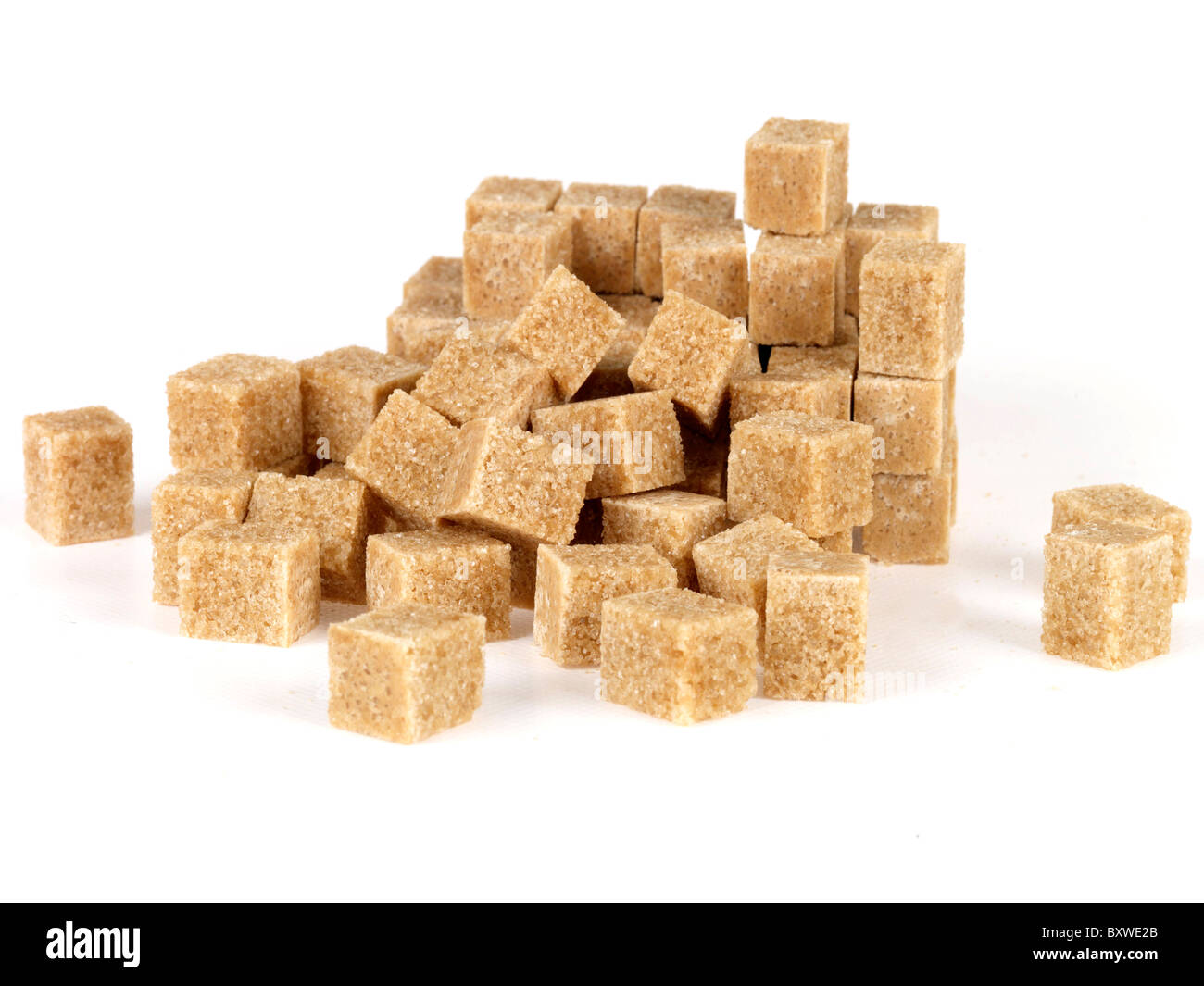Brown sugar cubes lumps sweetener sweet natural fairtrade pile stack hi ...