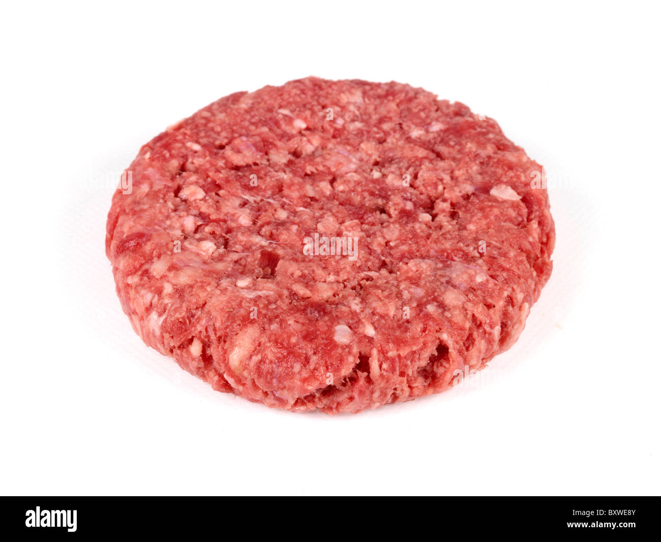 Fresh Raw Uncooked Homemade Beef Burger Patty, Isolated On White With ...