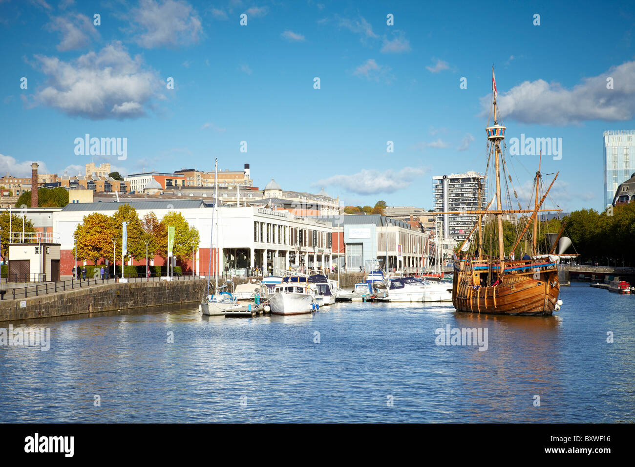 The Matthew boat sailing through Bristol Harbourside. The Matthew was ...