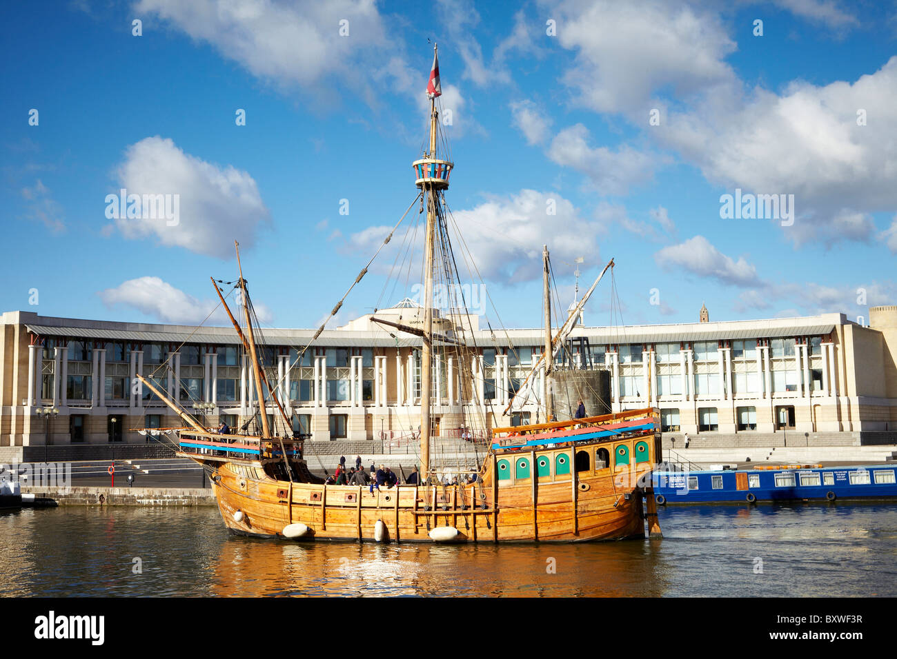 The Matthew boat sailing through Bristol Harbourside. The Matthew was ...