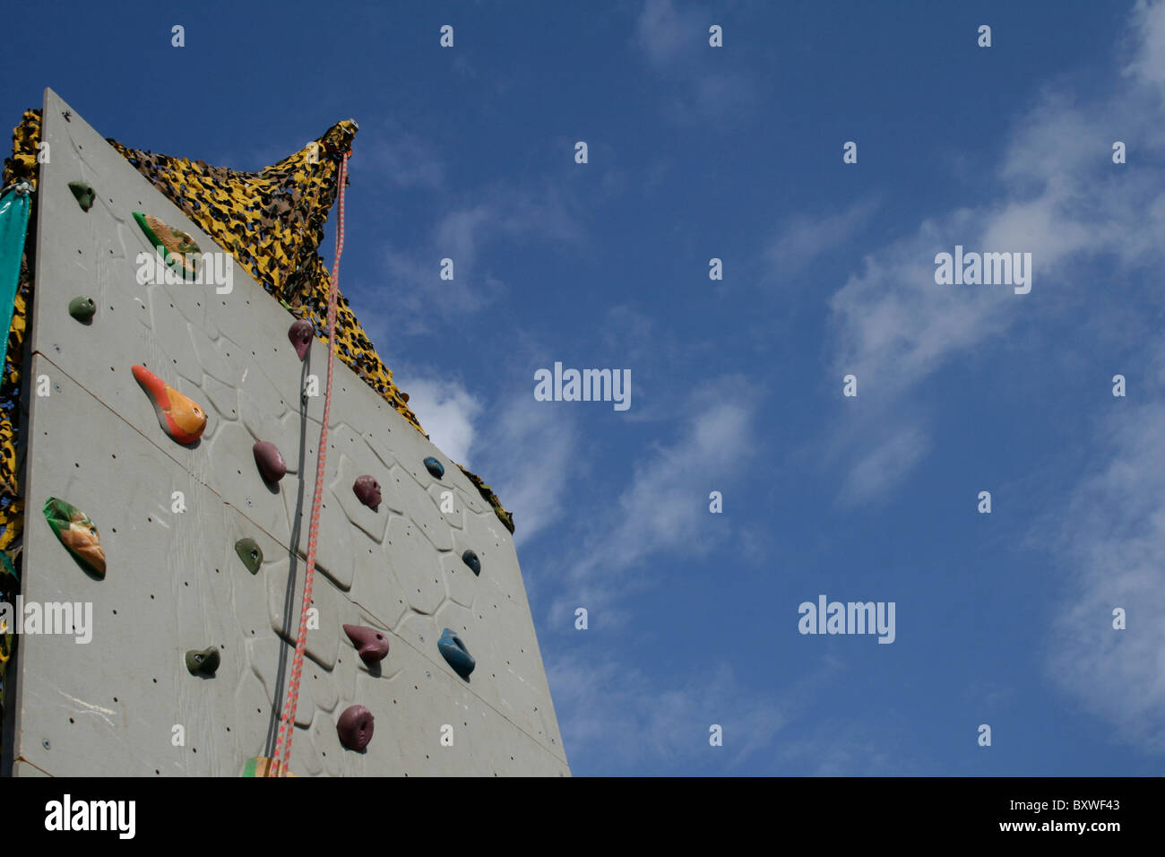 empty artificial climbing wall outdoors in sun Stock Photo - Alamy