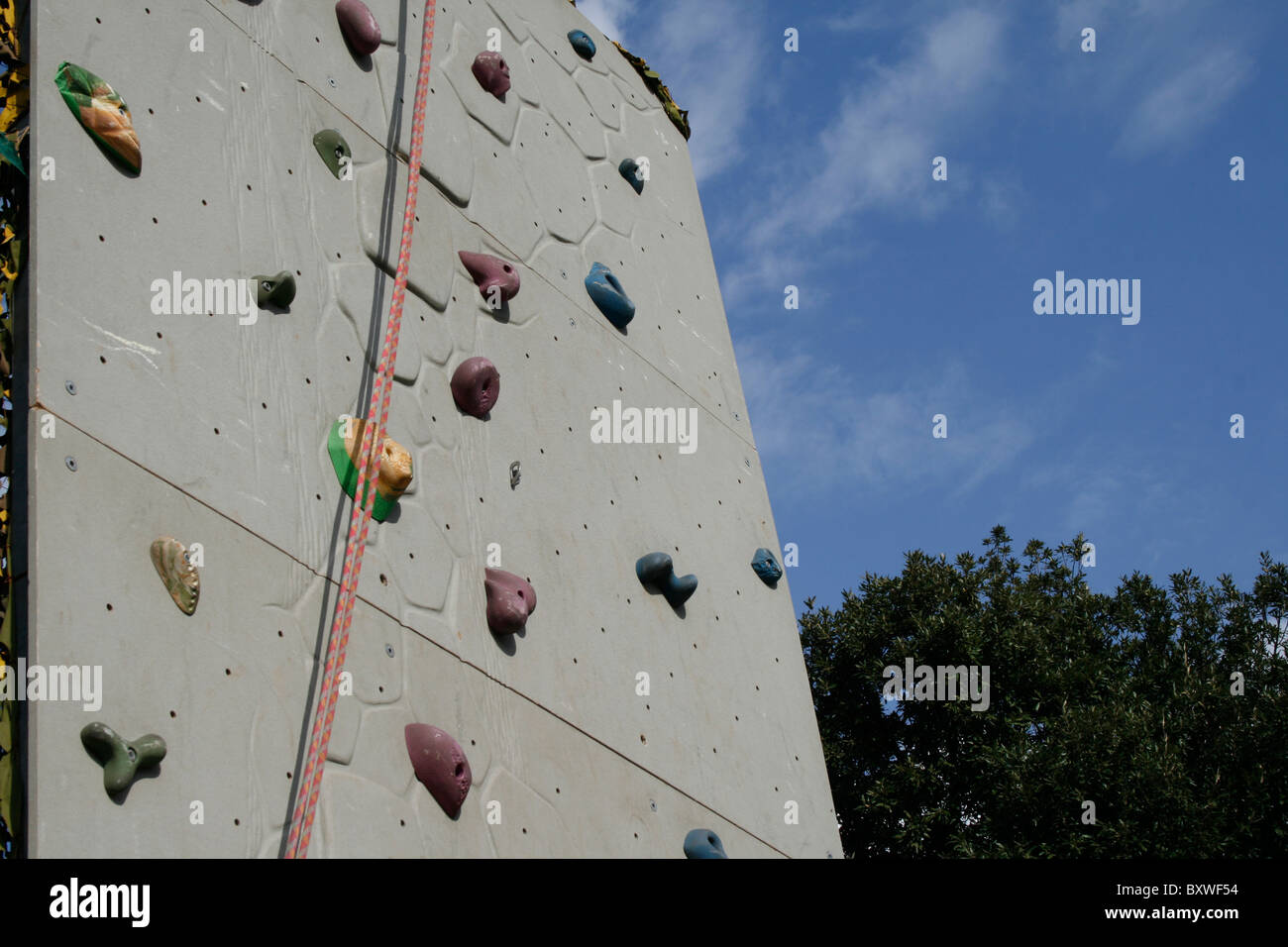 empty artificial climbing wall outdoors in sun Stock Photo - Alamy