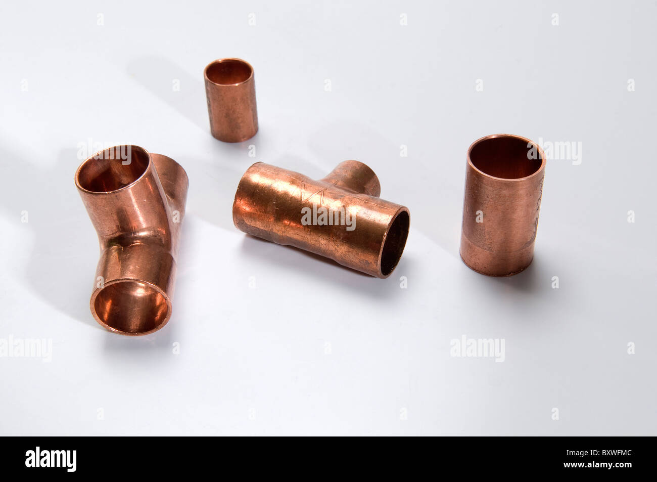 Copper plumbing pipes Stock Photo - Alamy