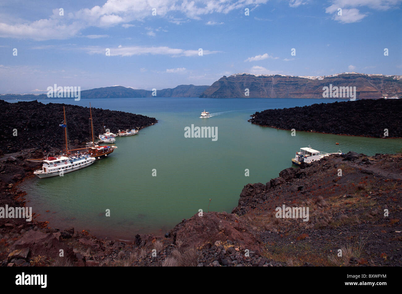 Volcano Nea Kameni, Santorin (Santorini), Greece Stock Photo - Alamy