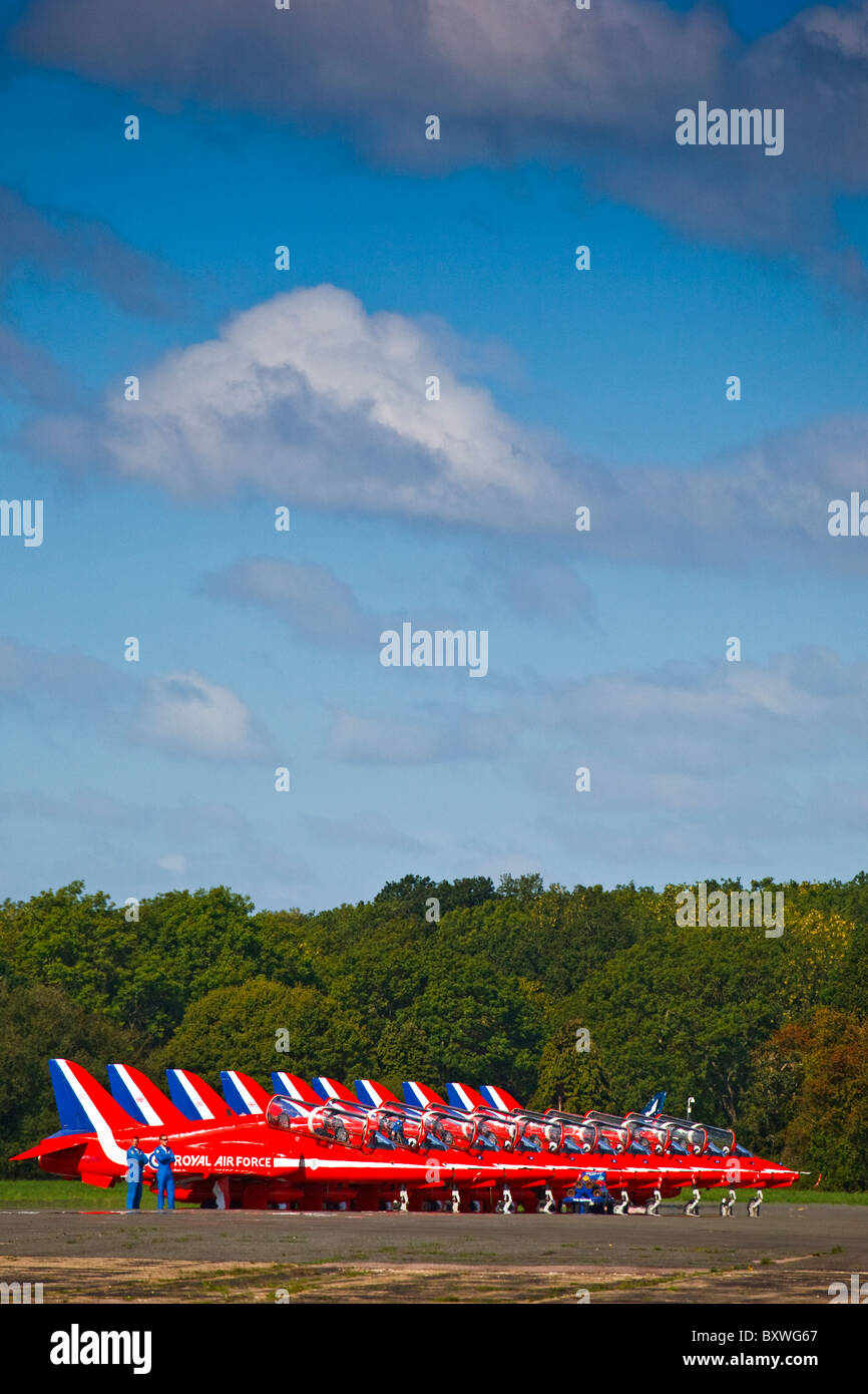 The Red Arrows formation team at the Wings & Wheels display, Dunsfold ...