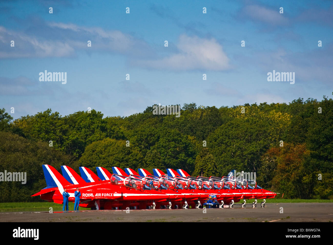 The Red Arrows formation team at the Wings & Wheels display, Dunsfold ...