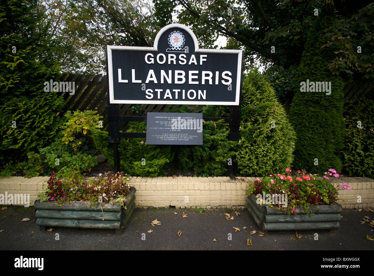 Llanberis Station Gwynd Snowdonia National Park Wales UK Sign Stock ...
