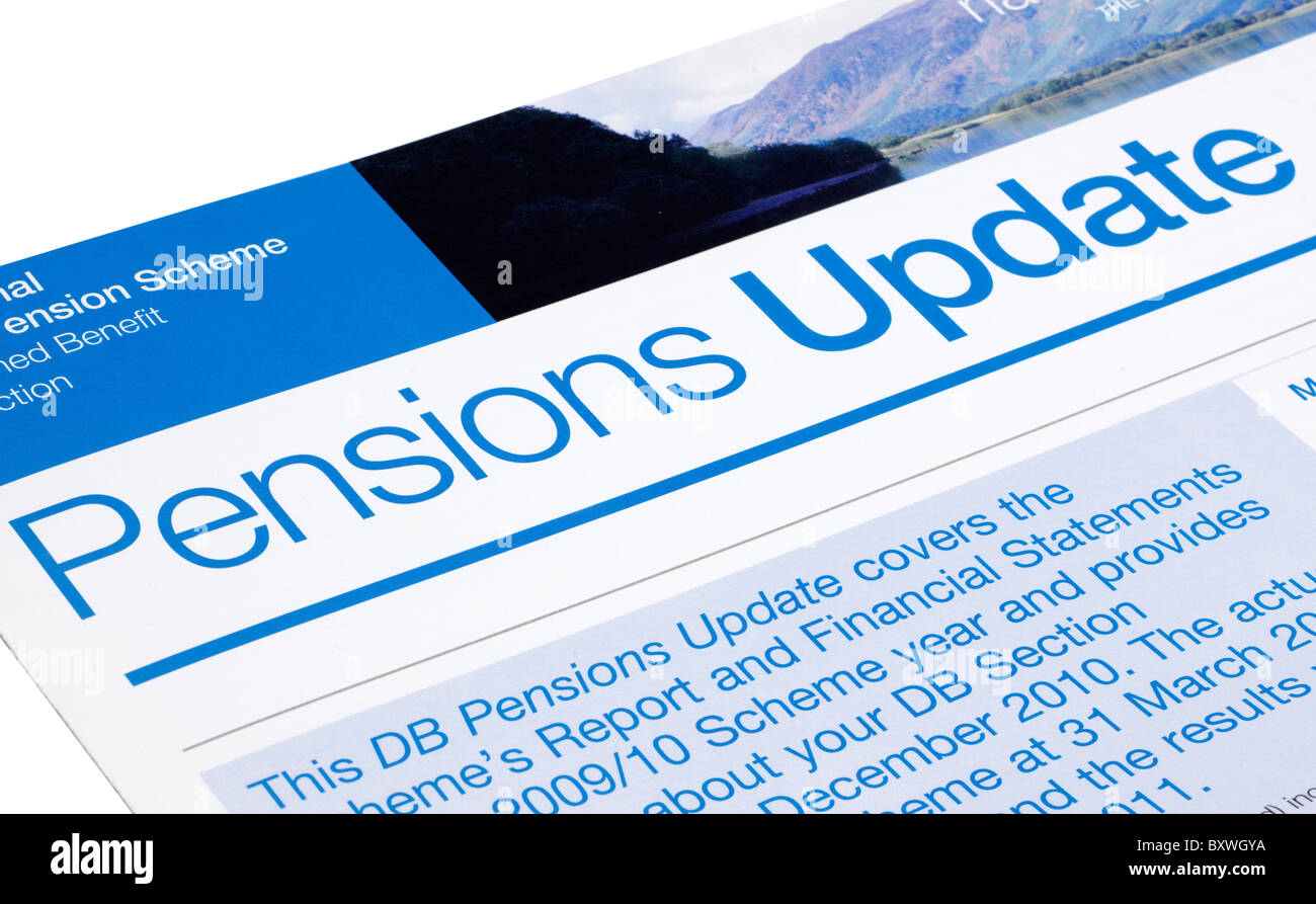 Pensions update information sheet Stock Photo - Alamy