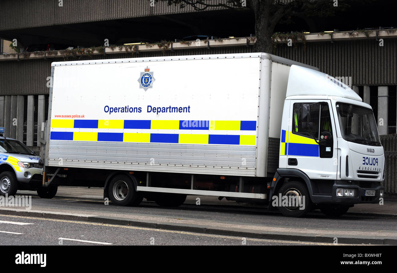 A Police Operations Department van parked up in Hove ready for a visit ...